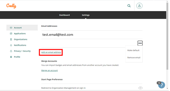 Credly - Add multiple email addresses to your account