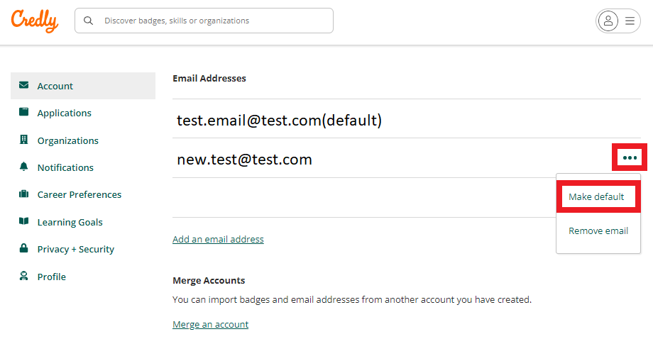 Credly - Add multiple email addresses to your account